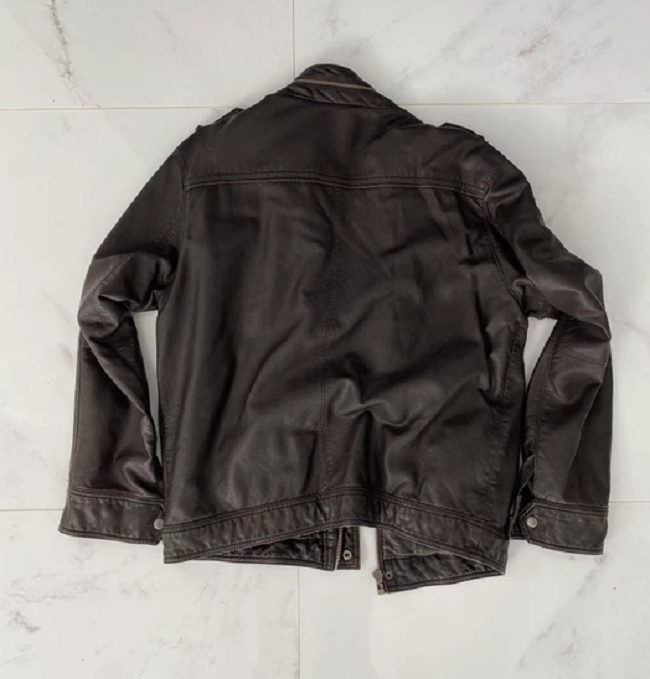 Men's Perry Ellis Brown Leather Jacket - AirBorne Jacket