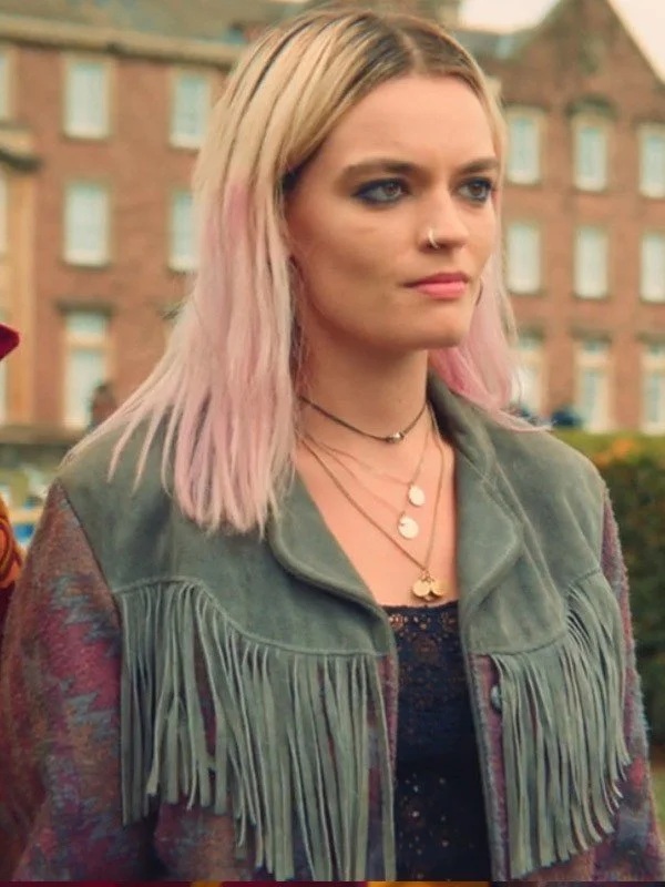 Sex Education Maeve Wiley Leather Jacket - AirBorne Jacket