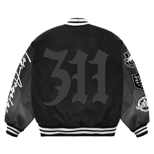 UFC 311 Los Angeles 2025 Black Varsity Jacket - AirBorne Jacket